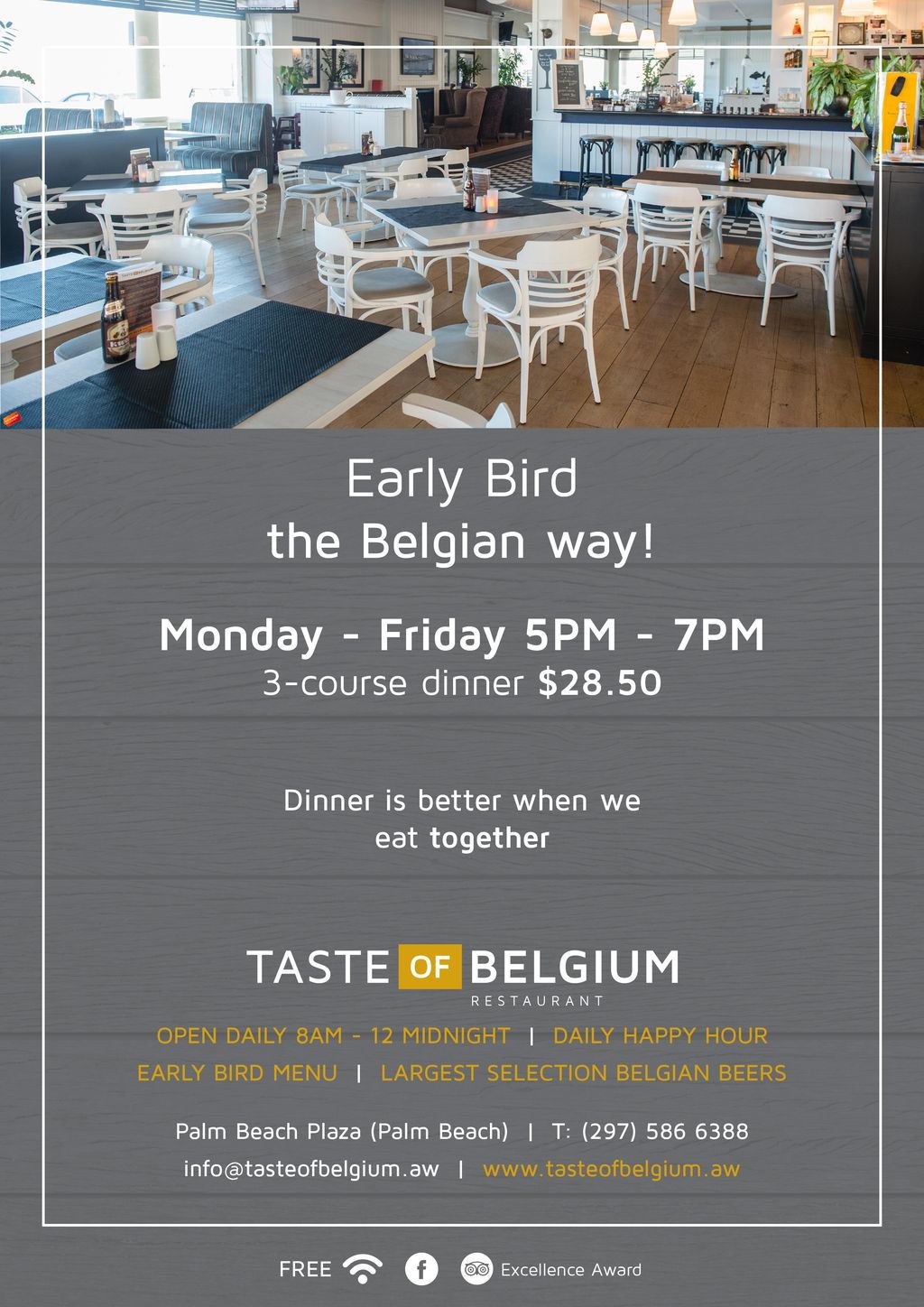 Taste of Belgium Early Bird Special - VisitAruba.com
