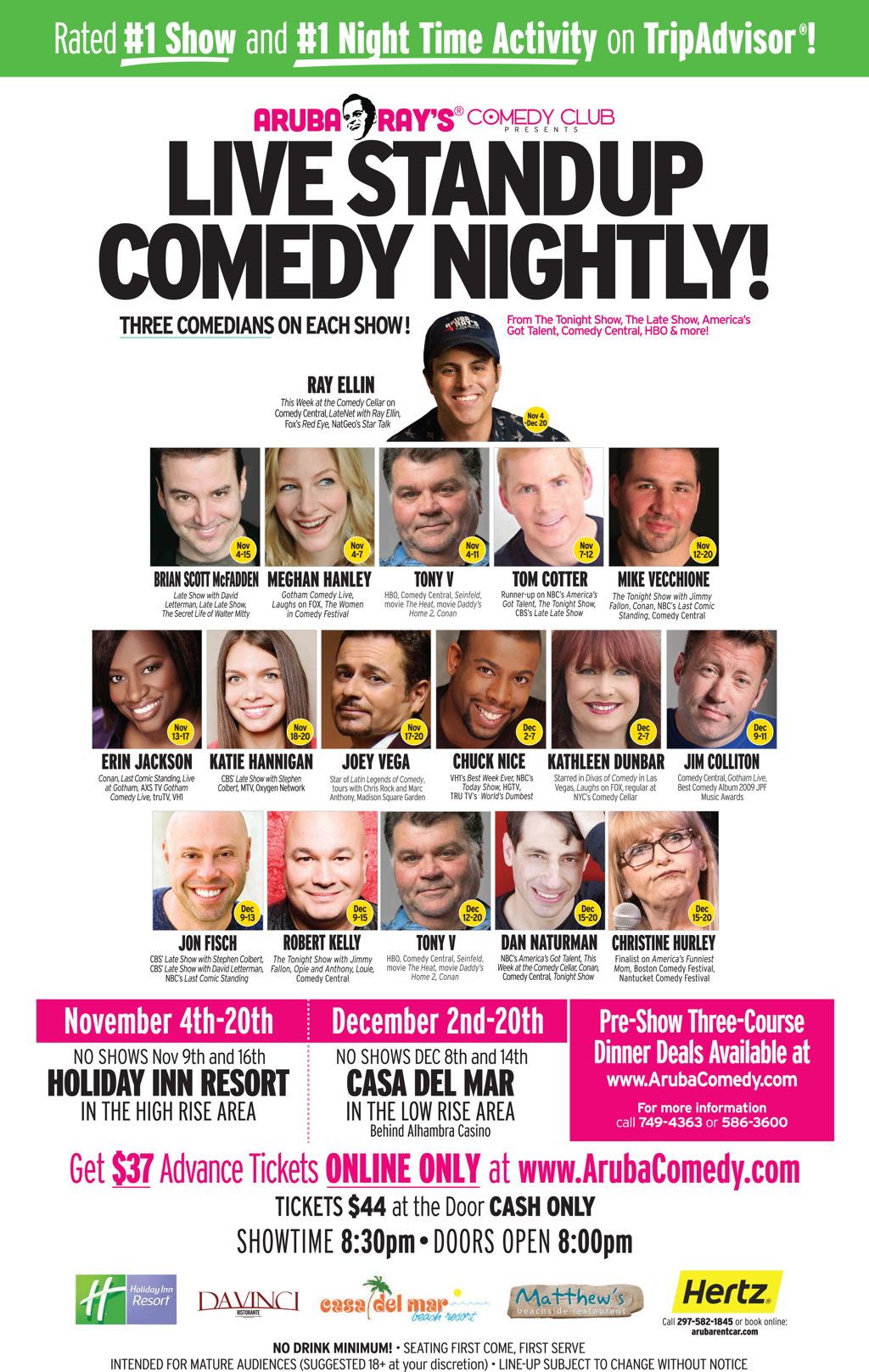 Aruba Ray's Comedy Show - November & December 2019 - VisitAruba.com